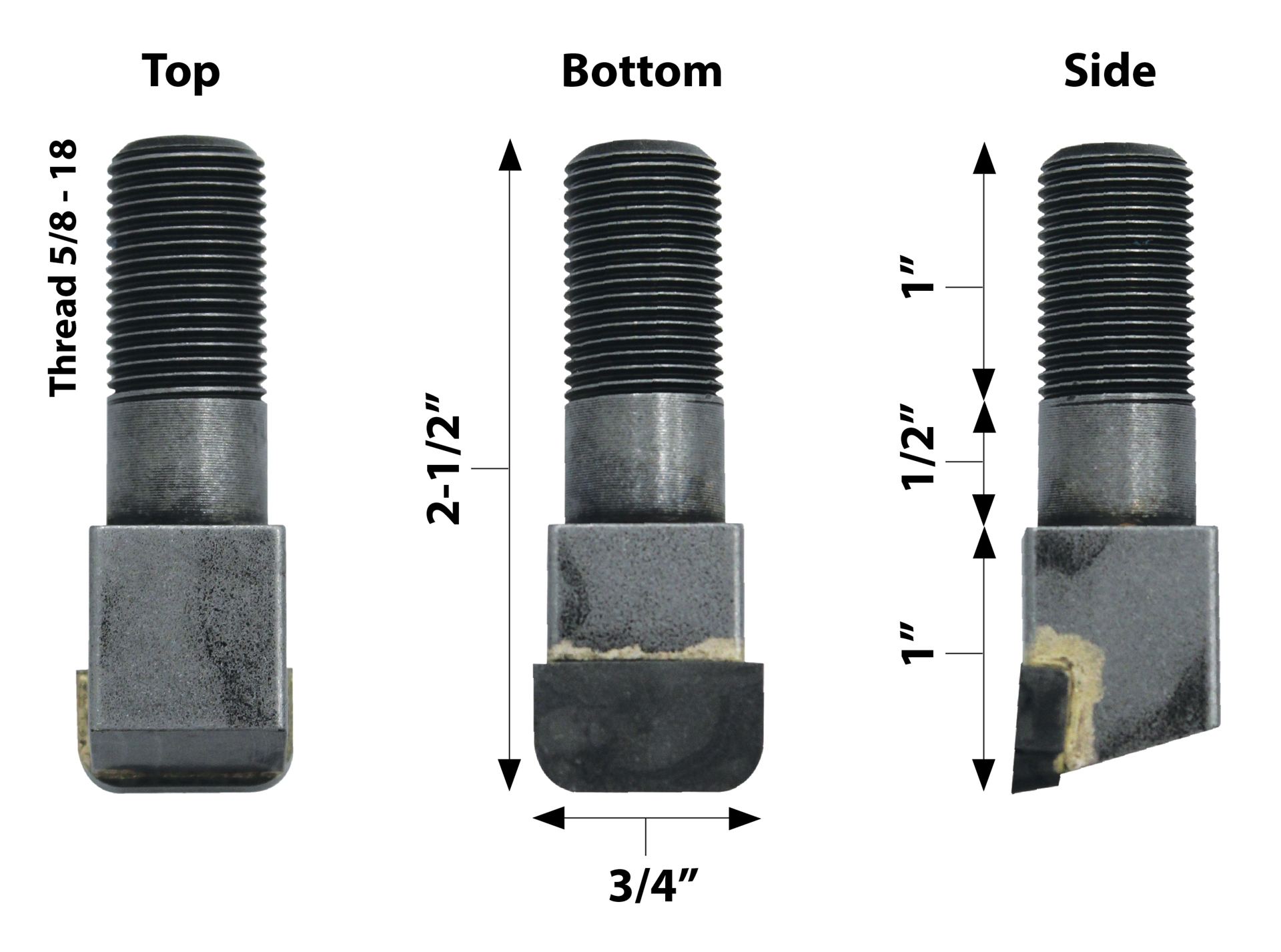 CEI Square Shank | 2-1/2" Stump Grinder Tooth w/Lock Nut @ CEI Supply